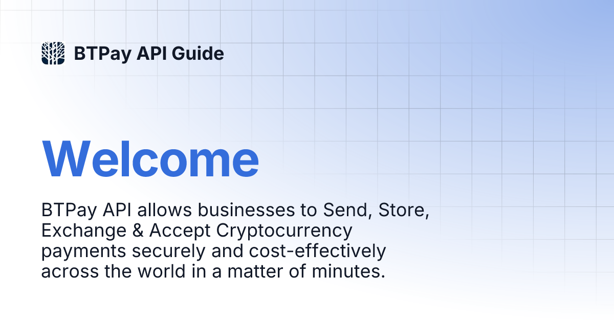 Welcome | BTPay API Guide